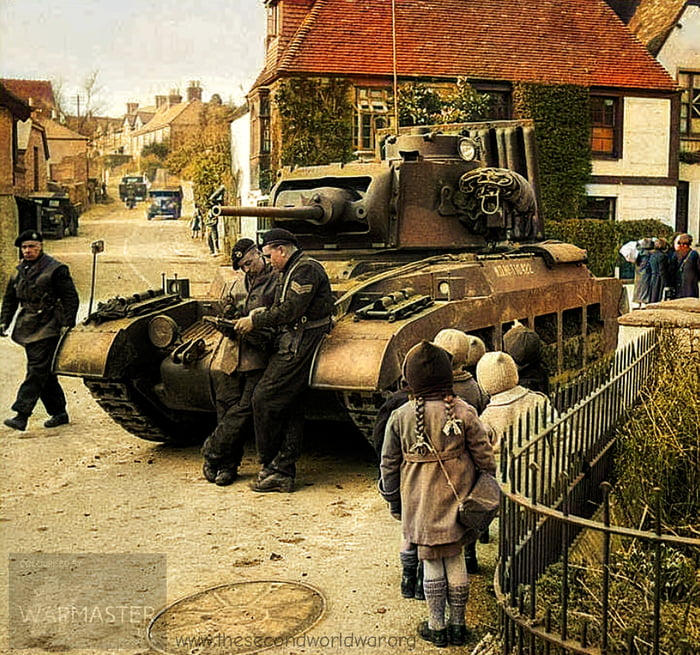 Matilda II of the 44th Royal Tank Regiment in Findon Village, West ...