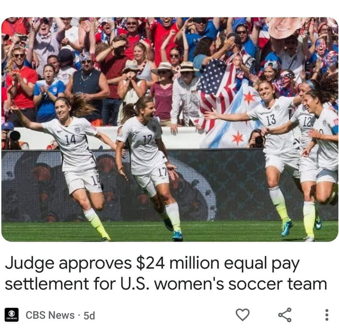 Flip side, business goes bankrupt as they can't afford to pay the players, then blame patriarchy ...