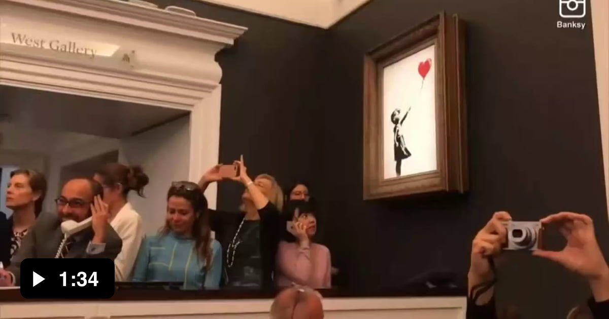 Back in 2018, Banksy shredded his own painting "Girl with Balloon ...