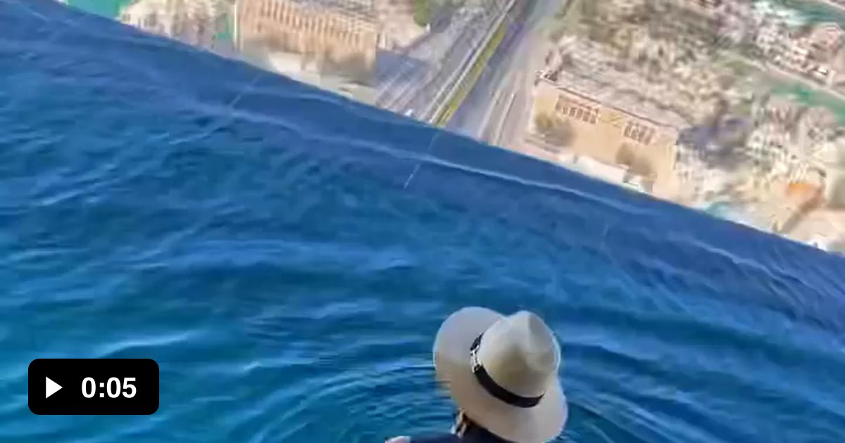 Epic view from the world's highest 360° infinity pool at almost 210 - 9GAG