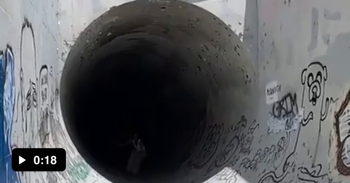 Jumping over this gap with his skateboard - 9GAG