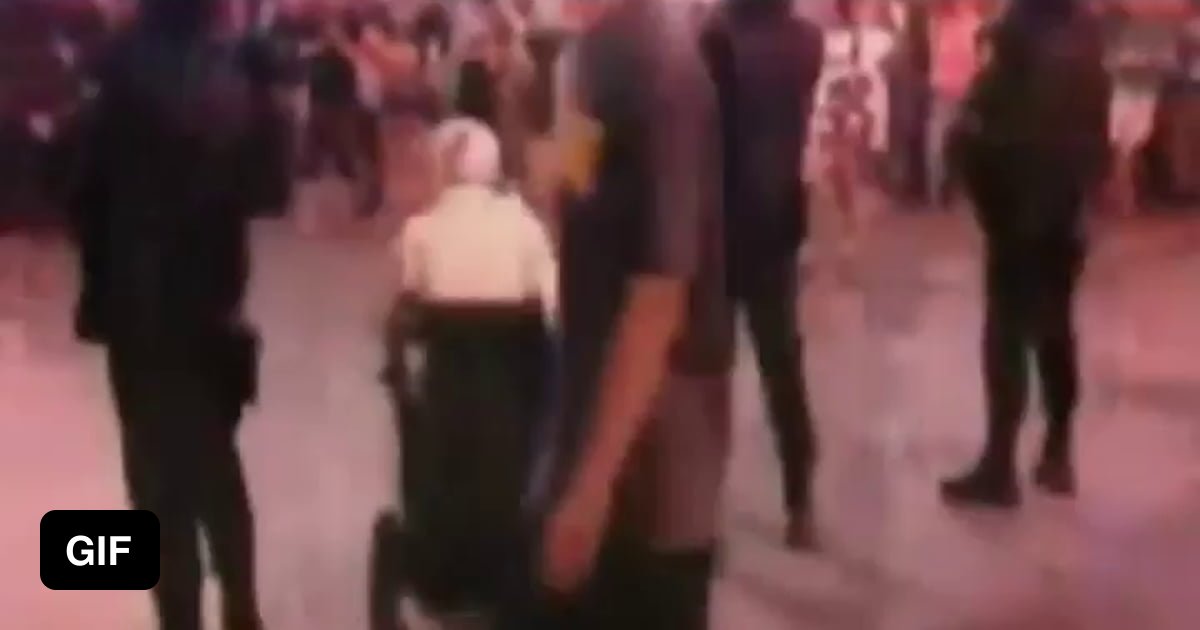 Grandpa weaves through unexpected obstacle course - 9GAG