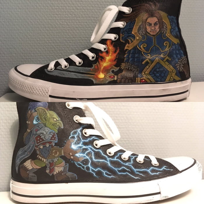 I made a pair of geek shoes for my Bf's B-day - 9GAG