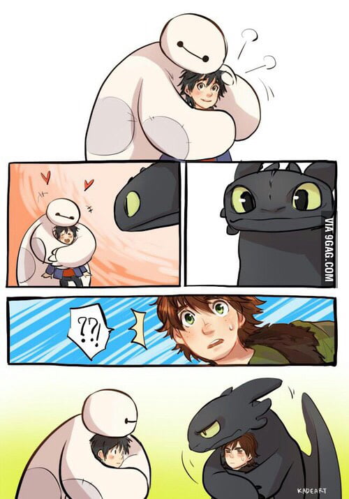 Baymax vs toothless - 9GAG