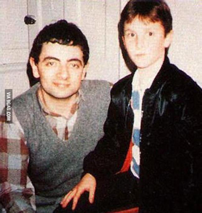 Young Christian Bale and Rowan Atkinson - 9GAG