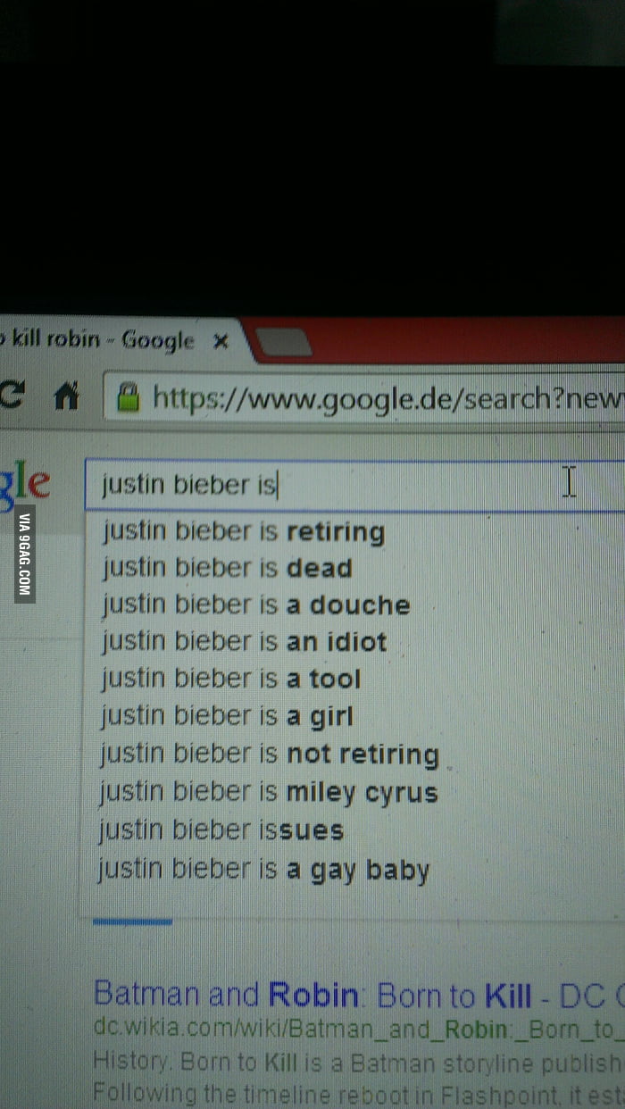 Apparently google doesn't like justin bieber - 9GAG
