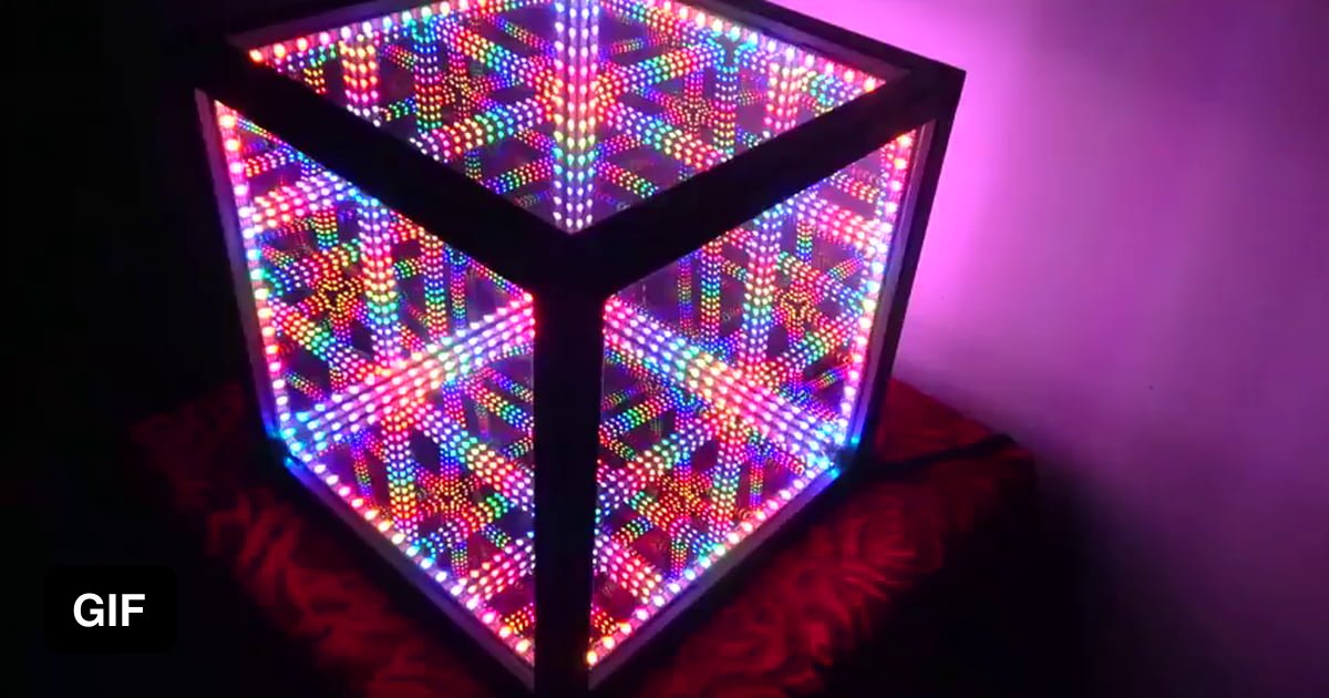 Hypercube. Awesome use of parallel mirrors. - 9GAG