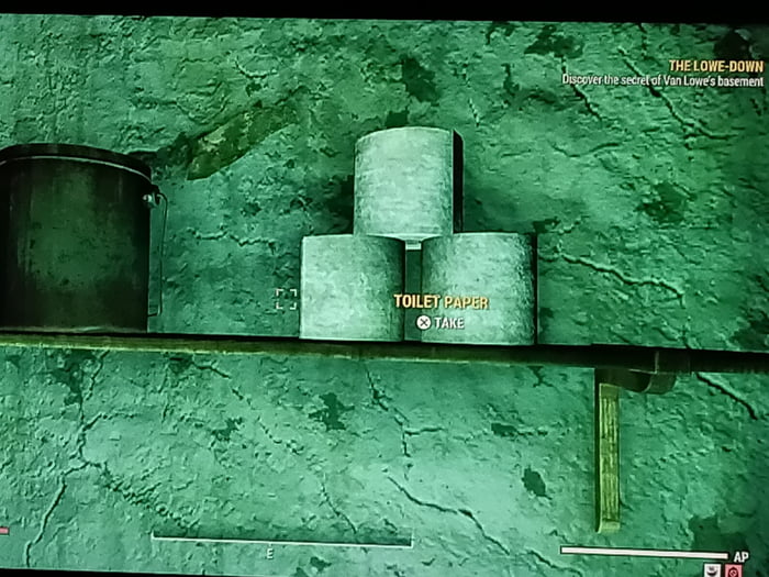 Playing Fallout, helpfull toilet paper - 9GAG