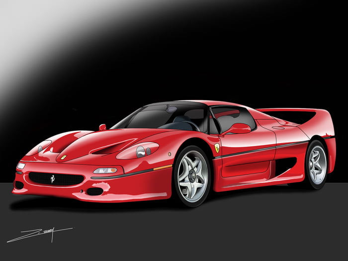 Drawing Ferrari F50 @e.d_design - 9GAG