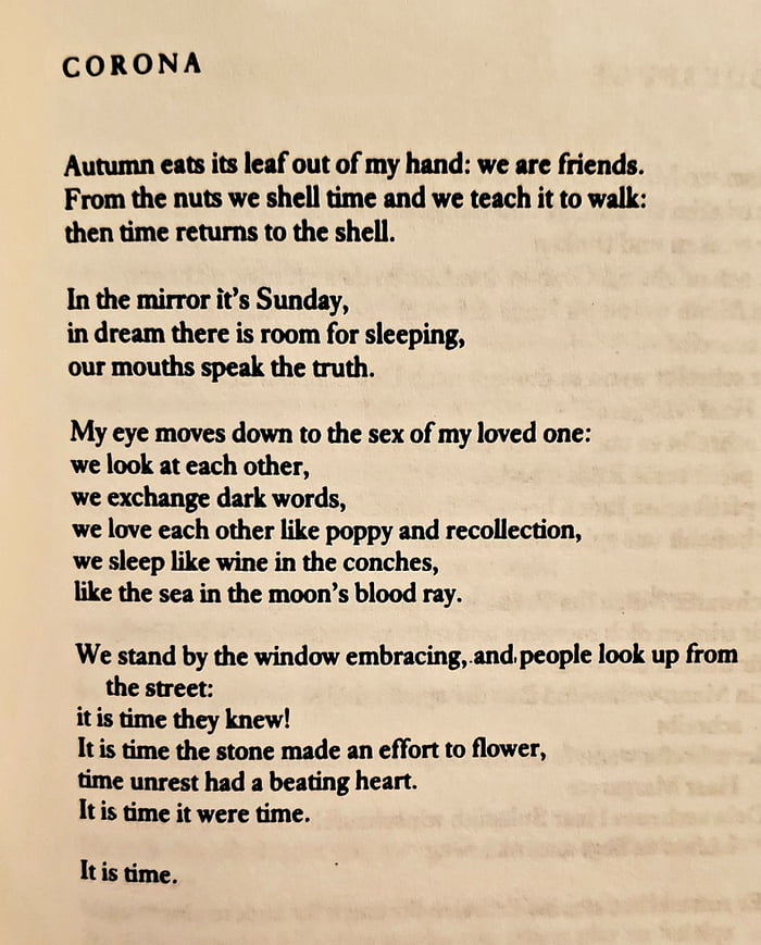 Studying Paul Celan during my time in quarantine and came across this ...