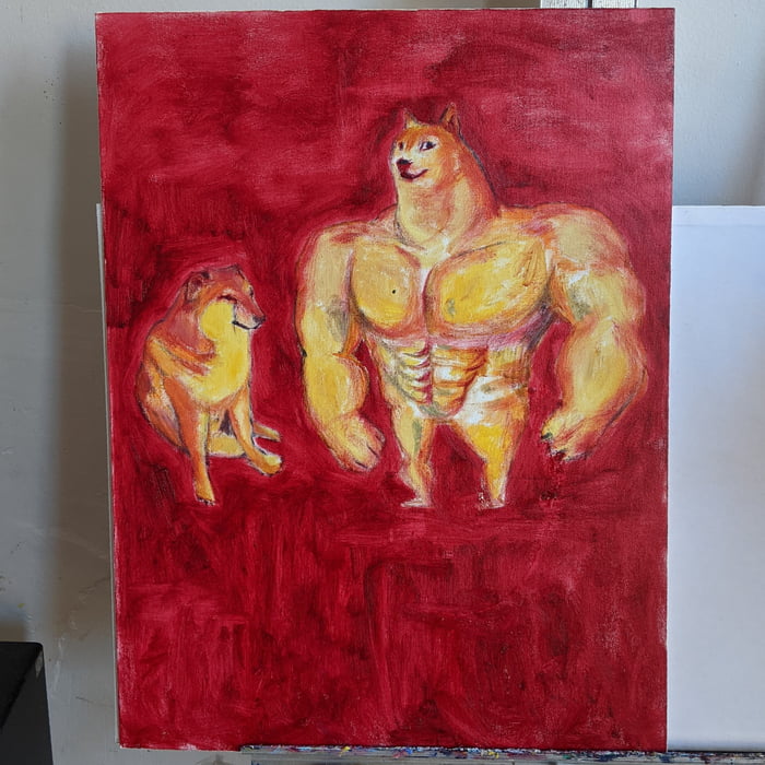 Red doge, oil on canvas. - 9GAG