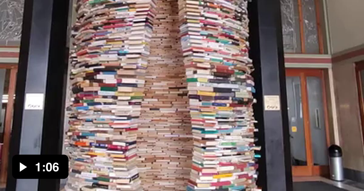 Infinity Book Tower with Mirrors at Top and Bottom for an Infinity ...