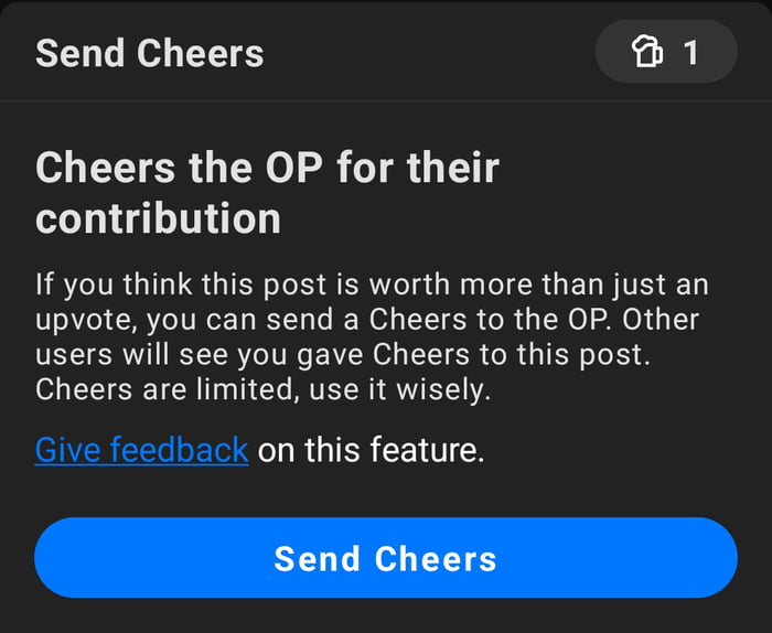 Sorry not funny. Wtf is this cheers bs?!? The only cheers op gets is ...