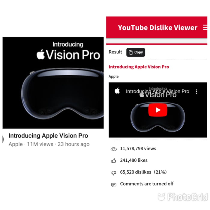 A day later almost 1 in 4 dislike the new Apple Vision Pro. Comments ...