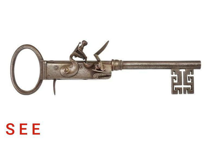 A pistol in the form of a key, XVIII century. - 9GAG