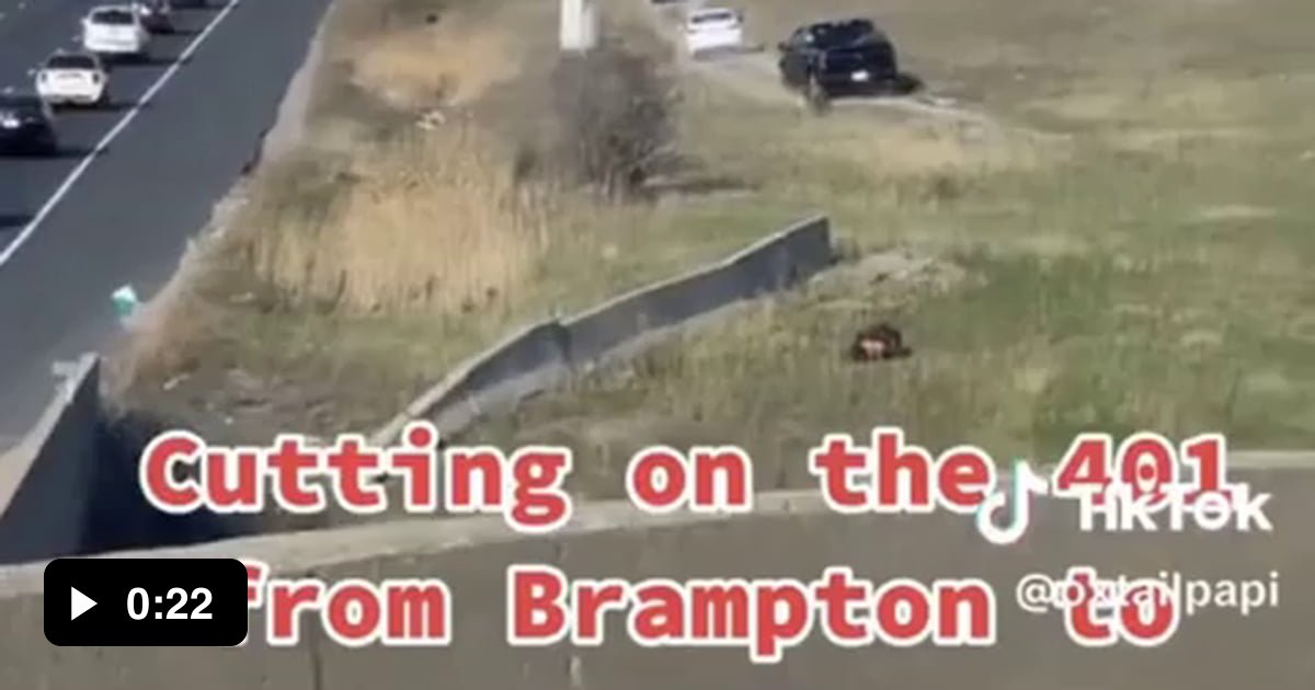 New way of driving in 401. "Cut cross the bush". It's madness - 9GAG