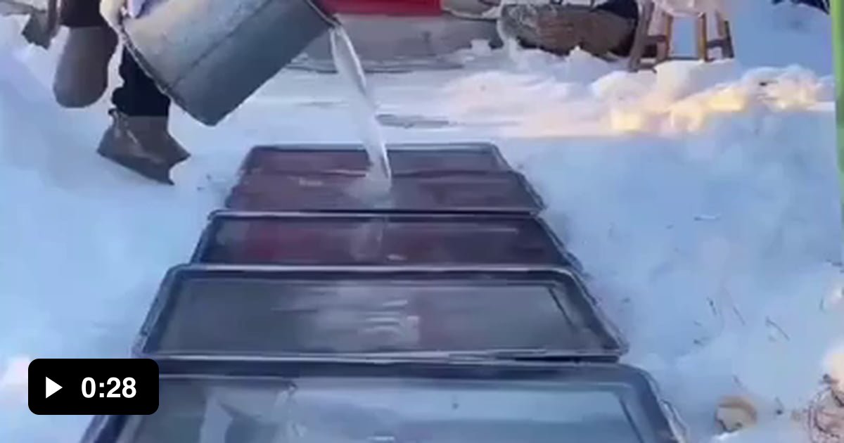 Indigenous man make an outdoor freezer made out of ice - 9GAG
