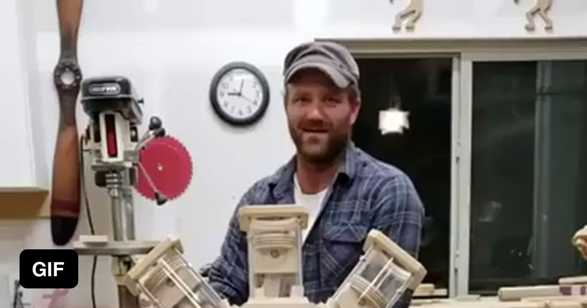 Wooden radial engine at high RPMs - 9GAG