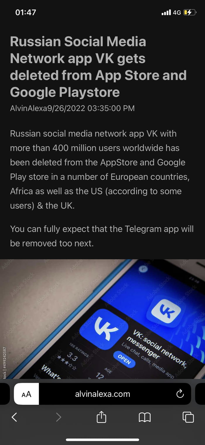 Russian Social Media Network App Vk Gets Deleted From App Store And
