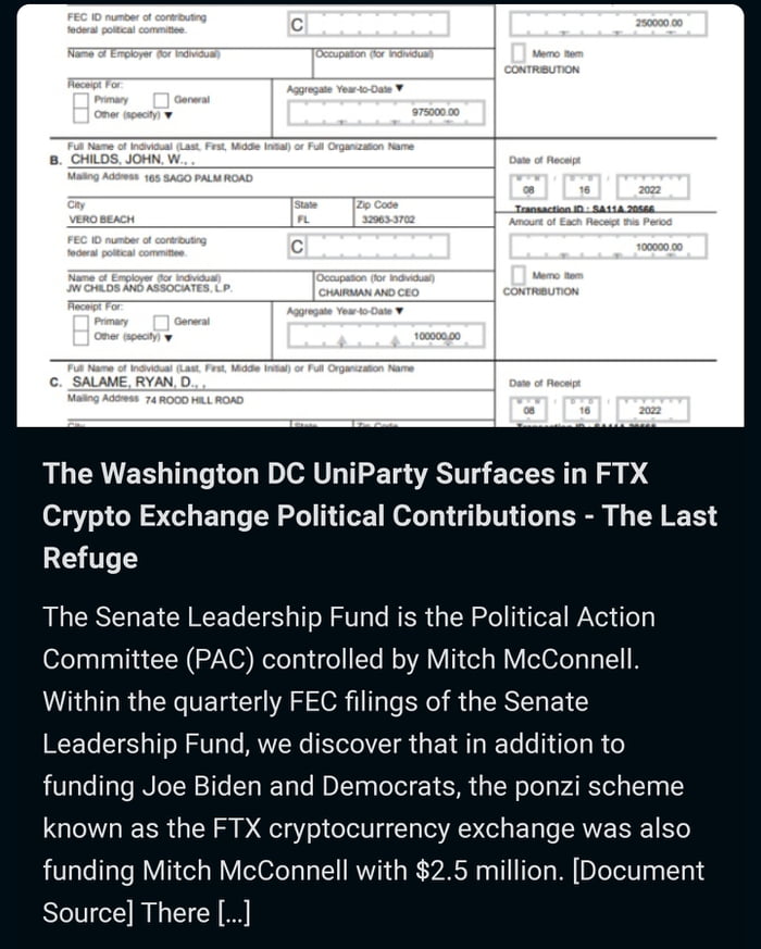 B*tch McConnell was in the FTX scam too ...still believe there's a two ...