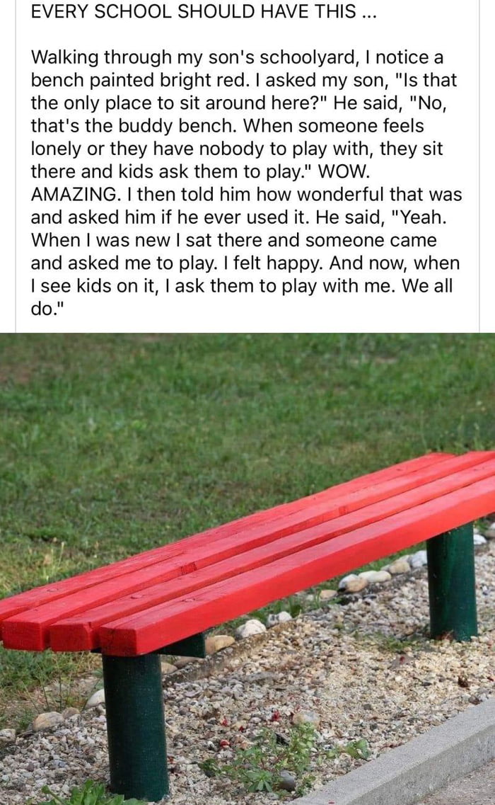 Buddy bench 💖 - 9GAG