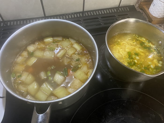 Winter melon with carrot and shrimp soup, trinity stock with chicken ...