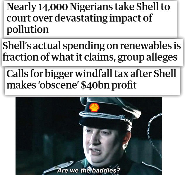 Shell employees after reading the news today - 9GAG