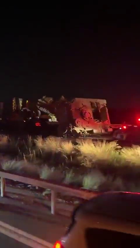 An Israeli army vehicle overturned over a settlers' car, killing a ...