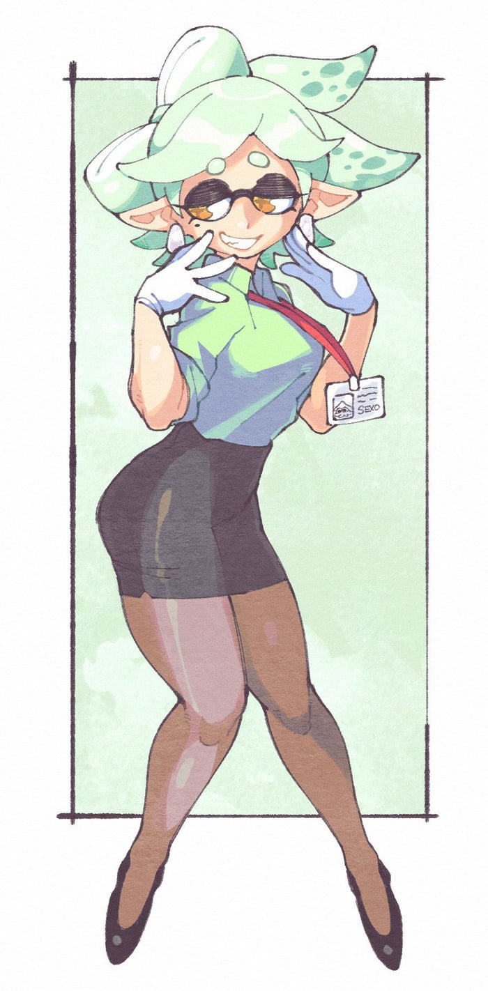 Anime Pantyhose #1199: Office Lady Marie (Splatoon) with a devious ...