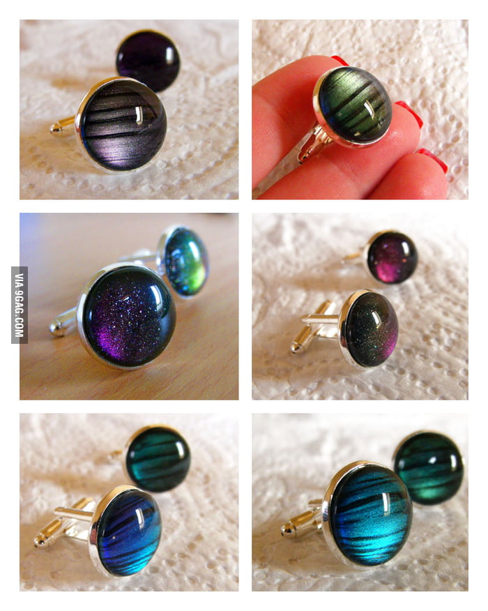 You guys asked for galaxy cufflinks so I made them for you. - 9GAG