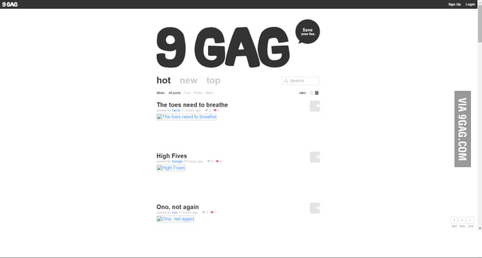 This is what 9gag looked like August 23, 2009 - 9GAG