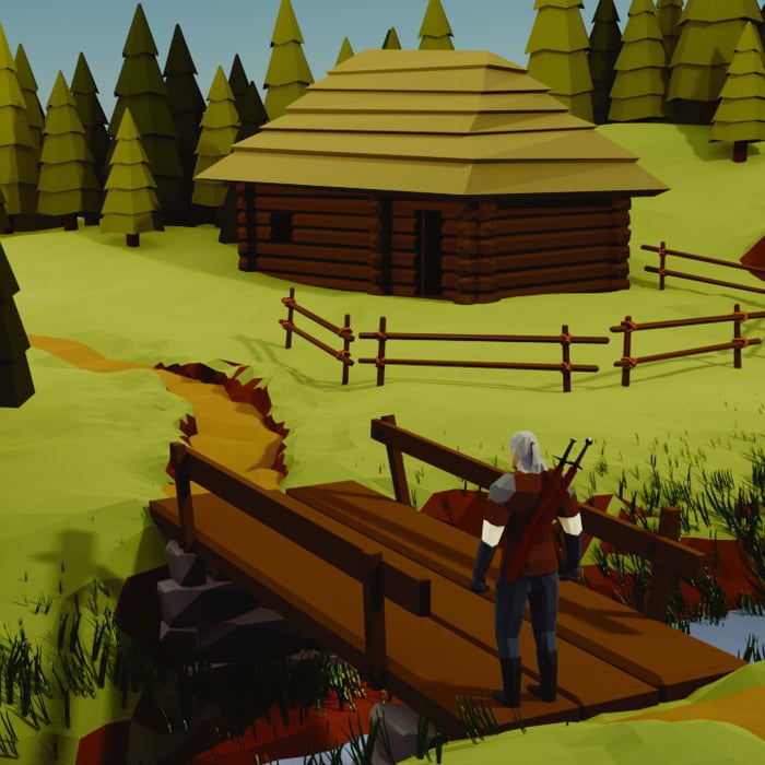 Witcher in low-poly. Would you play this? - 9GAG