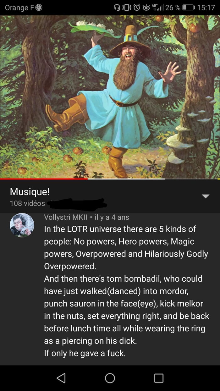 Tom bombadil in a nutshell (YT comment) - 9GAG