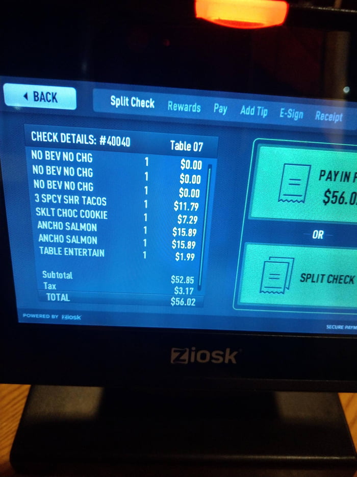 Chili's charging for " table entertainment" (games on "ziosk") when no ...