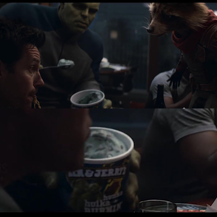 In Avengers: Endgame (2019), you can see the Hulk eating his Ben and ...