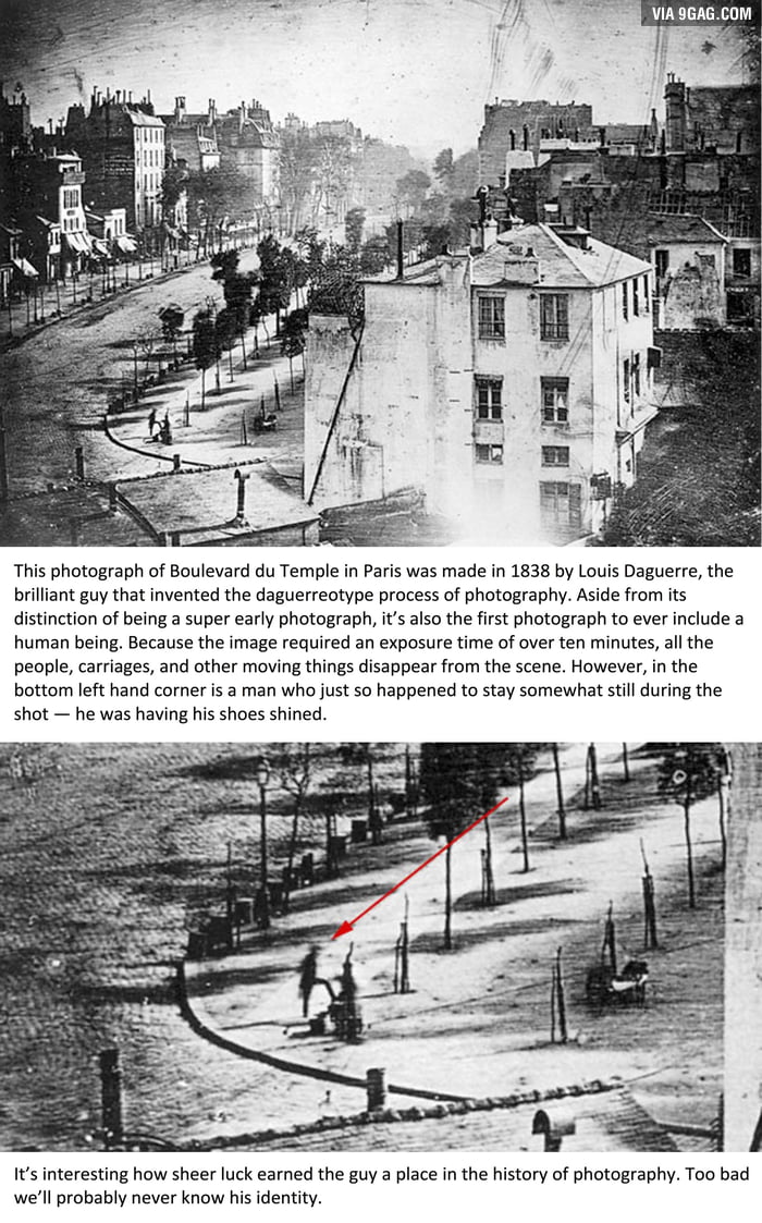 First ever photograph of a human being - 1838 - 9GAG