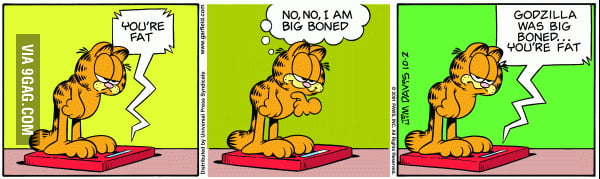 Godzilla v. Garfield - 9GAG