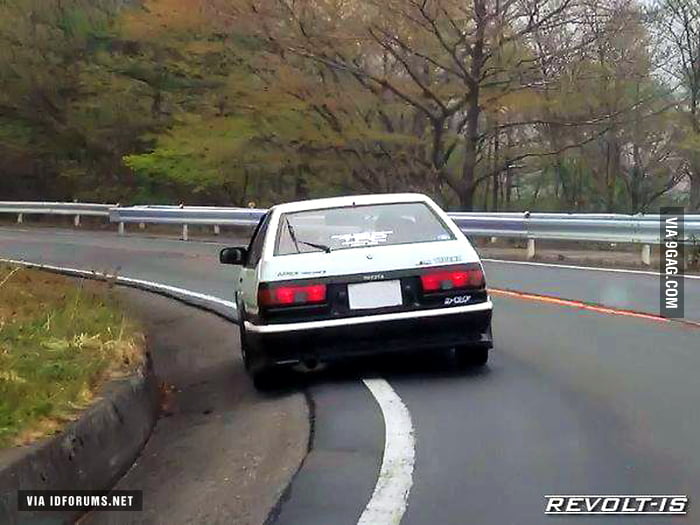 Takumi's gutter run works on real life driving - 9GAG