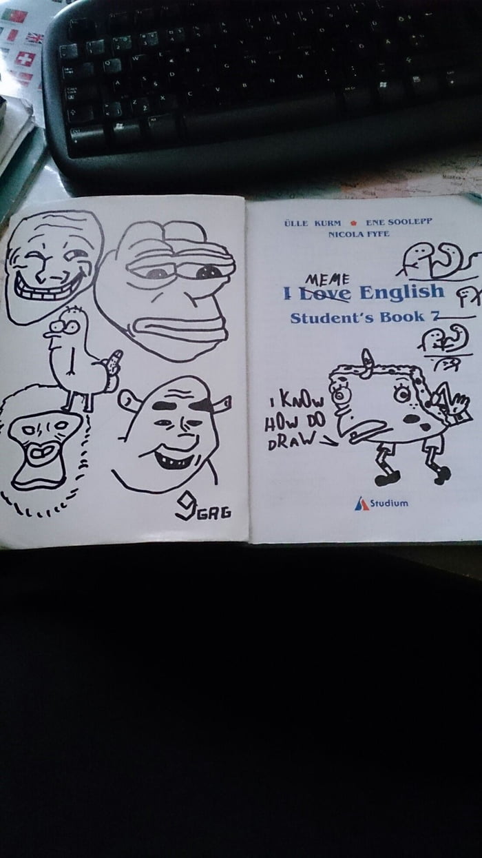 I let my friend doodle on my school book - 9GAG