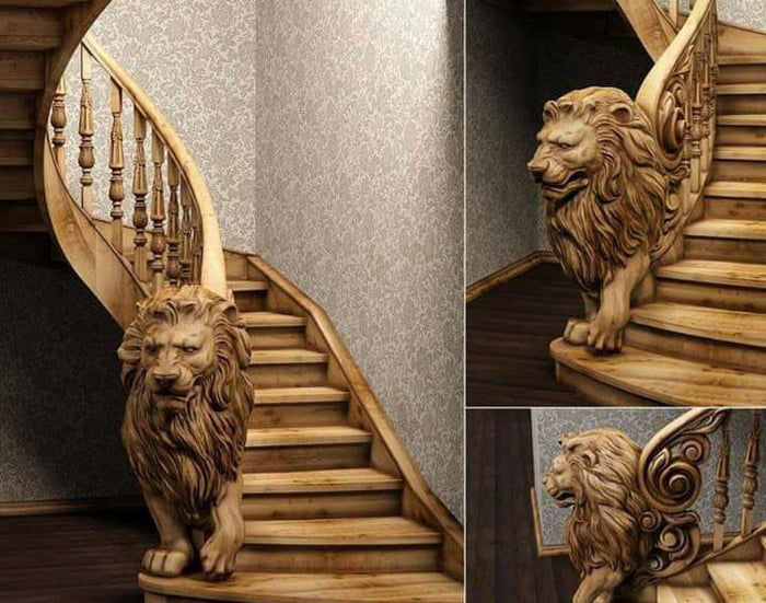 Incredible Lion staircase. - 9GAG