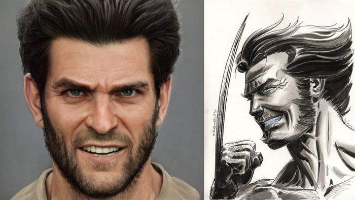 Rendered a realistic portrait of Wolverine - 9GAG