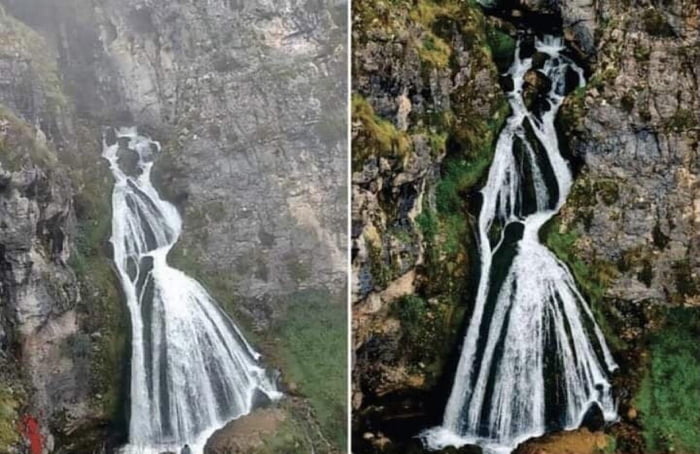 This waterfall in Peru is known as "Waterfall of the Bride" - 9GAG
