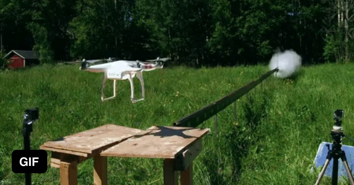 Rocket powered Katana cuts down drone. - 9GAG