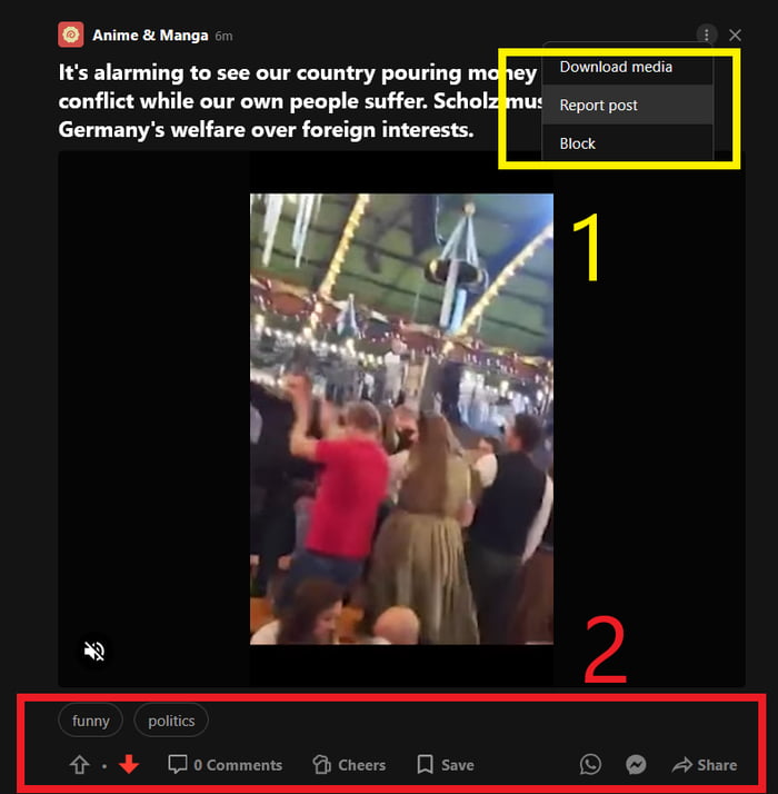 After events of last few years, i suggest moving SPAM reporting button from "three dots menu" (1 ...