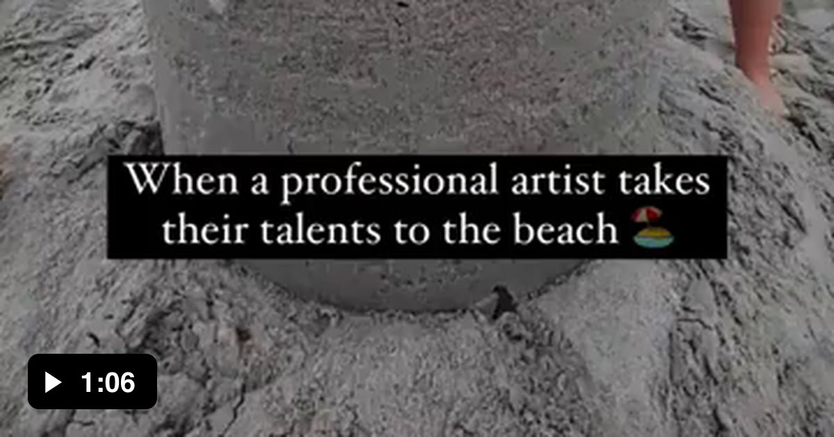 When a sandcastle professional artist takes their talent to the beach. - 9GAG