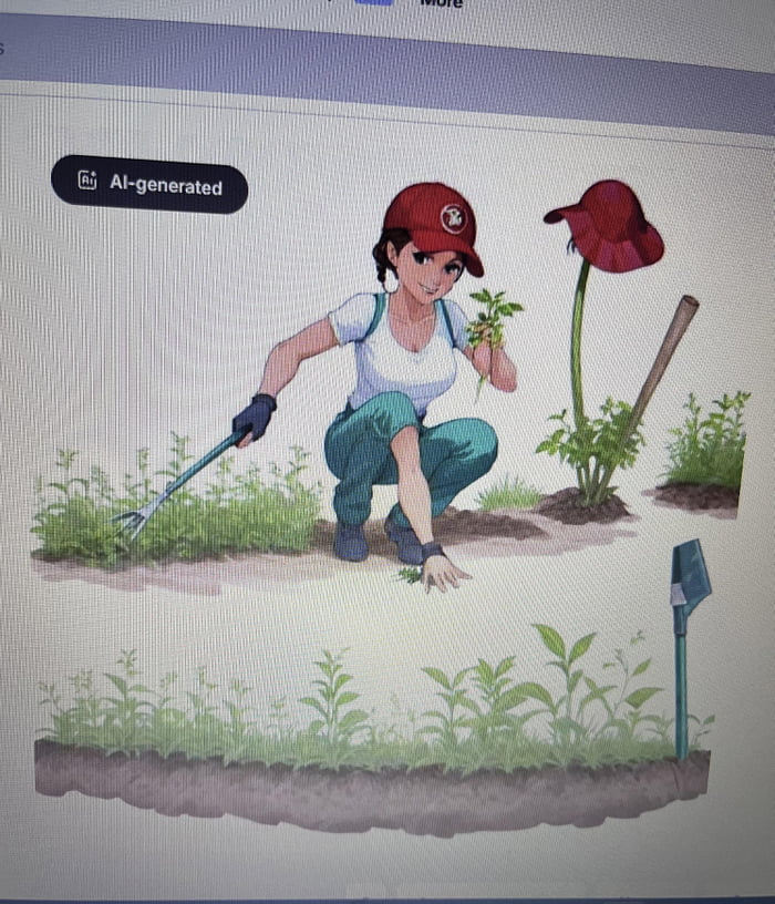 The g.AI.rdener: Weilds NanoAI generated limbs to weed out the weeds and Art - 9GAG