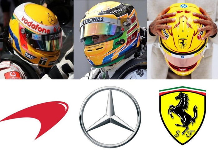 Lewis Hamilton has always worn a yellow helmet in his first season at a ...