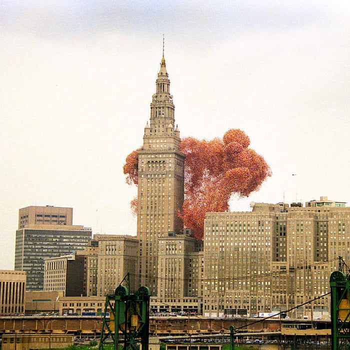 A photo of the 1.5 million ballon released during Cleveland Balloonfest ...