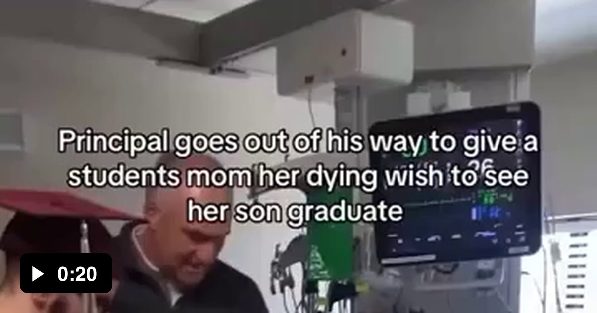 Principle goes out of his way to give a students mom her dying wish to see her son graduate - 9GAG