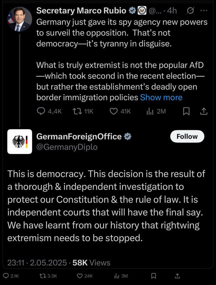 What a clap back from Germany. - 9GAG